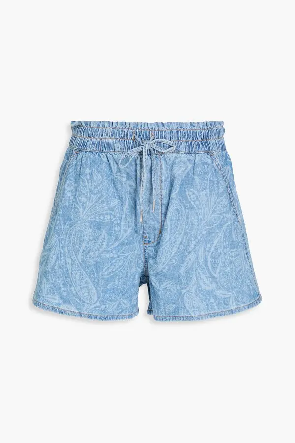 Veronica Beard Wilder Floral-print Denim Shorts