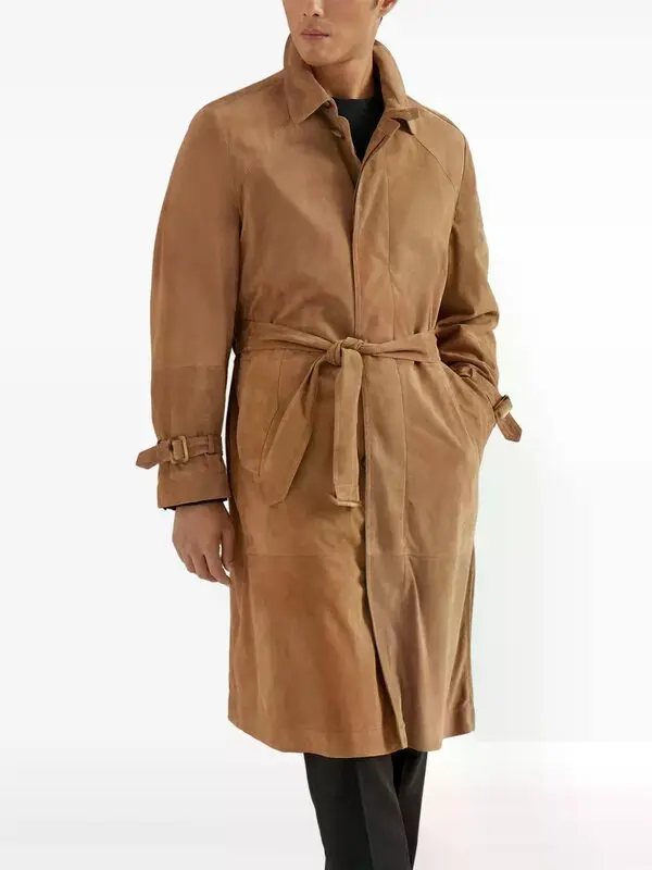 Brunello Cucinelli Suede Belted Coat