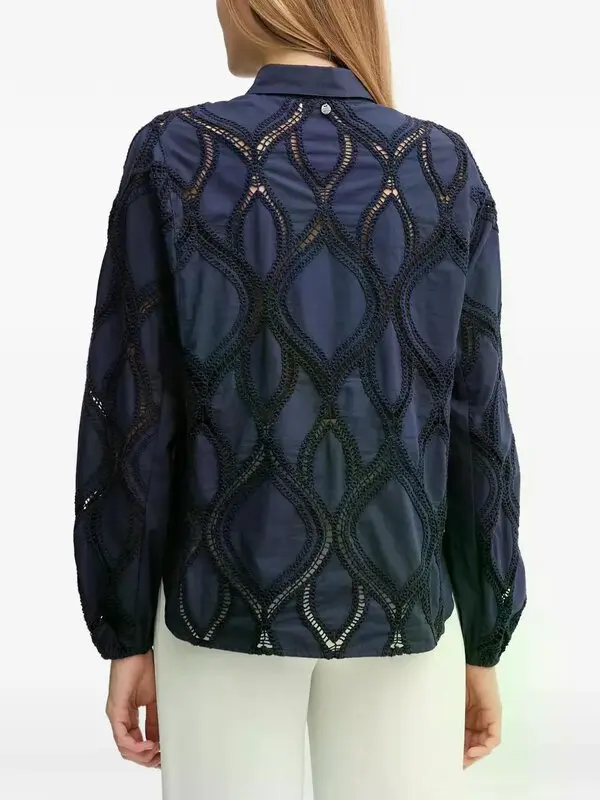 MOS MOSH Nolin Openwork Collared Shirt