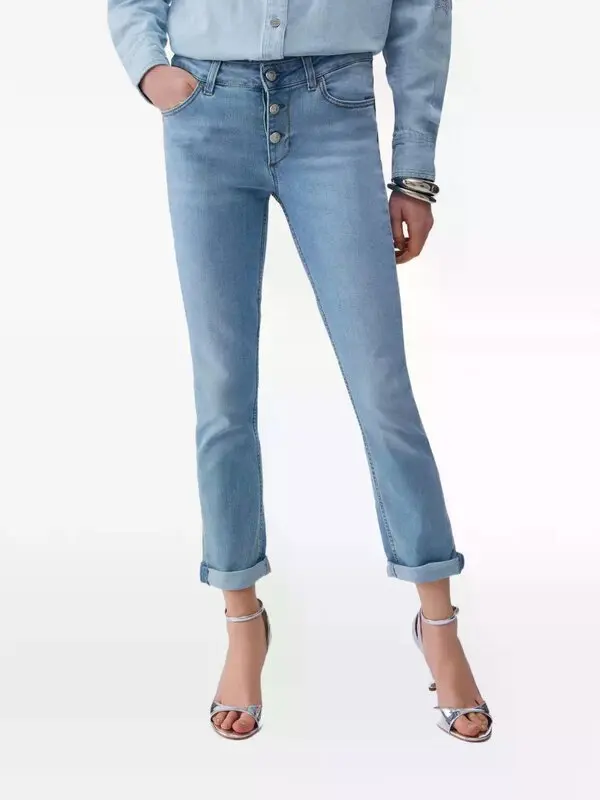 Liu Jo Gemstone Appliqué Turn-up Jeans