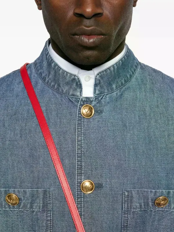 Valentino Garavani Sahariana Buttoned Pocket Shirt Jacket - Blue