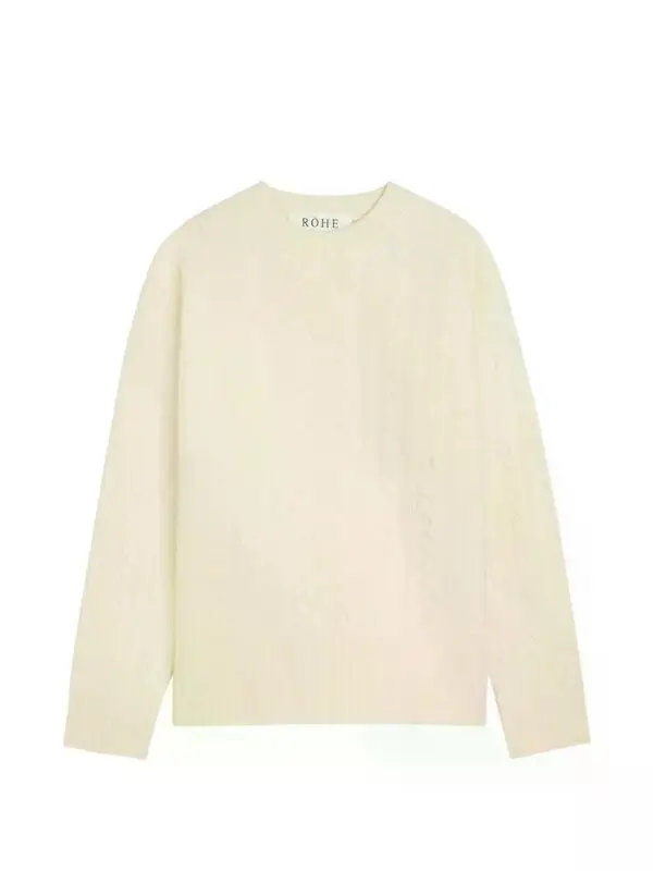 RÓHE Cable-knit Crew-neck Sweater - Neutrals