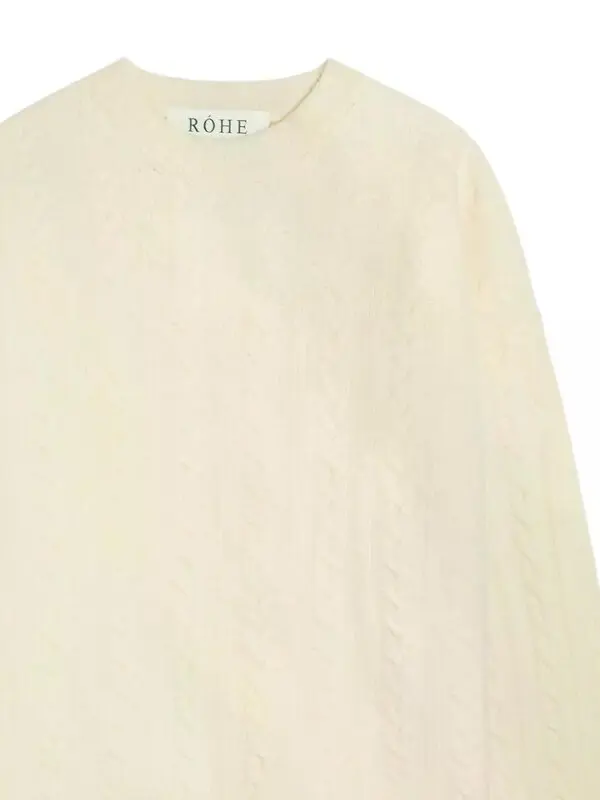 RÓHE Cable-knit Crew-neck Sweater - Neutrals