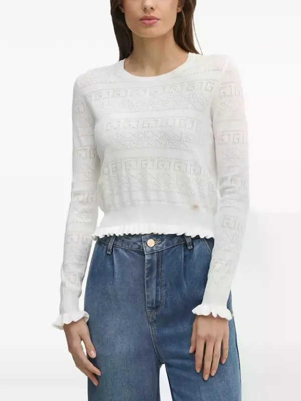 GAUDI Geometric Pattern Ruffled Sweater