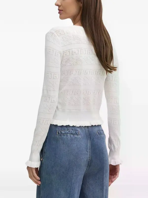 GAUDI Geometric Pattern Ruffled Sweater