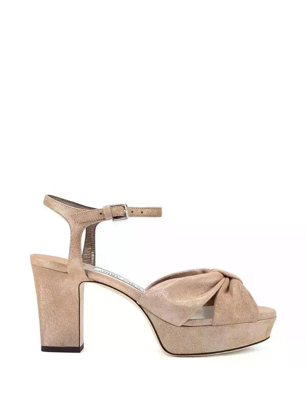 JIMMY CHOO Heloise Platform Sandals - Neutrals