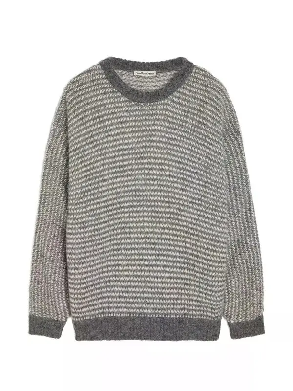 You Must Create Striped Crew-neck Sweater