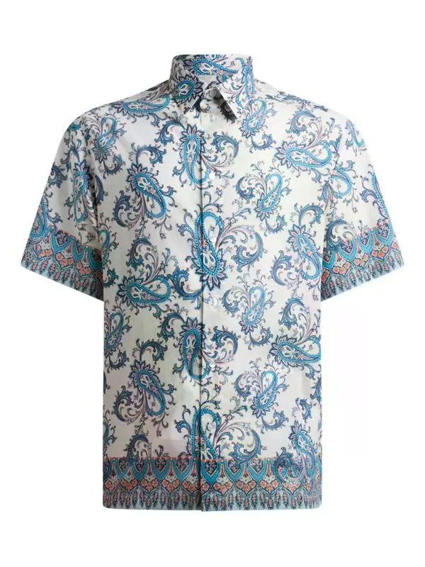Etro Floral Paisley Cotton Shirt - Neutrals