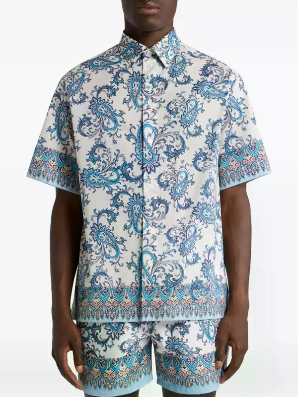 Etro Floral Paisley Cotton Shirt - Neutrals