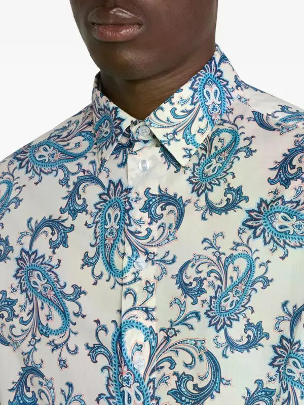 Etro Floral Paisley Cotton Shirt - Neutrals