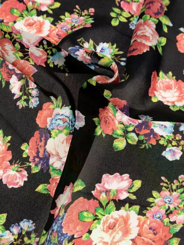 Moschino Floral Silk Pocket Square