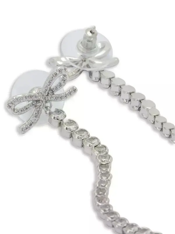 SELF-PORTRAIT Crystal Bow Droplet Earrings