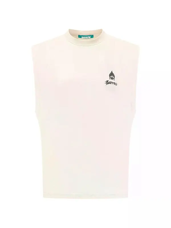 BARROW Graphic Sleeveless T-shirt - Neutrals