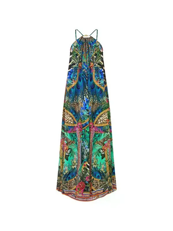 Camilla Gather Neck Maxi Dress With Hardware