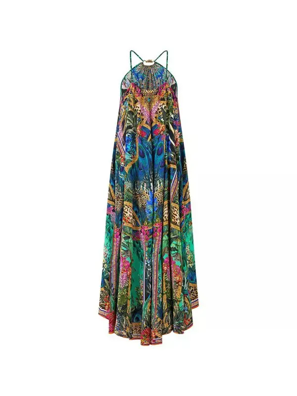 Camilla Gather Neck Maxi Dress With Hardware
