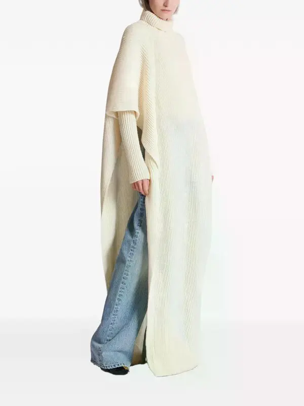 Balmain Asymmetric Knitted Cape