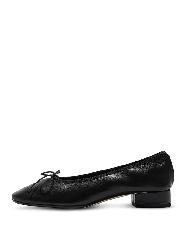 AeydĒ Onda Leather Bow Flats - Black