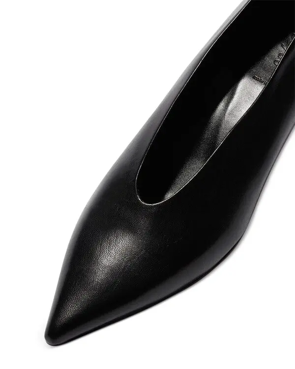 AeydĒ Clara Leather Kitten Heel Pumps - Black