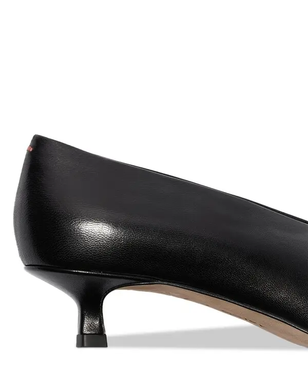 AeydĒ Clara Leather Kitten Heel Pumps - Black
