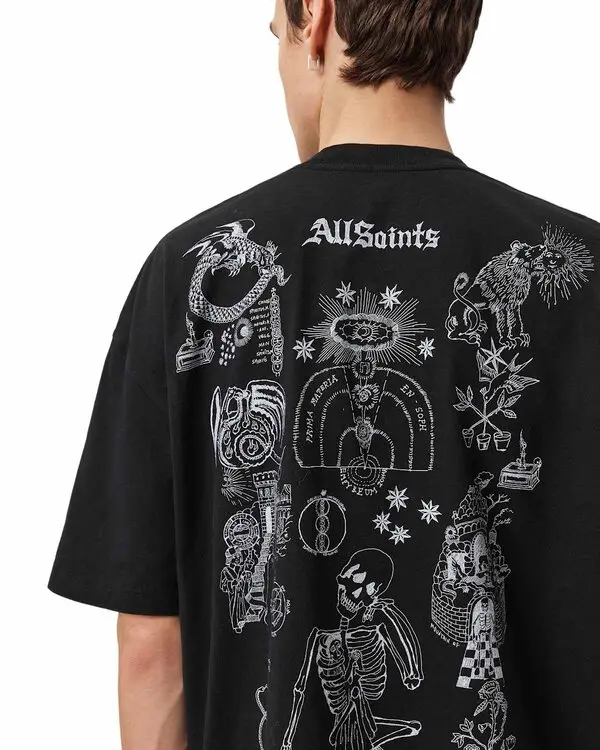 ALLSAINTS Terra Logo Graphic Oversized Tee - Jet Black