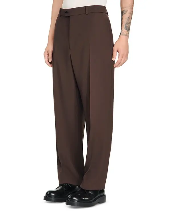 Sandro Oversized Fit Wool Suit Trousers