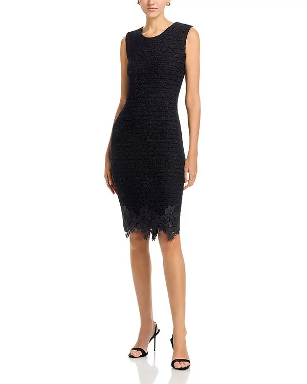 Misook Floral Lace Applique Sheath Dress