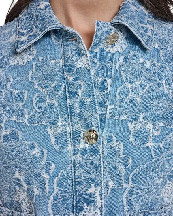 Karl Lagerfeld Paris Floral Denim Jacket