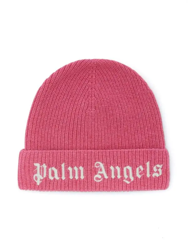 Palm Angels Beanie With Logo - Fuchsia