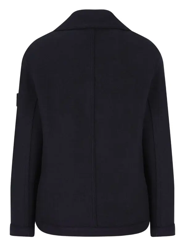 Stone Island Double-breasted Coat - Blue