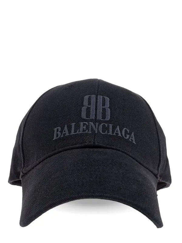 Balenciaga Baseball Cap With Logo - Black