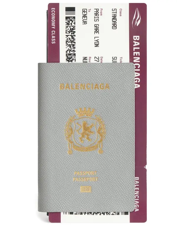 Balenciaga Passport" Wallet - Grey