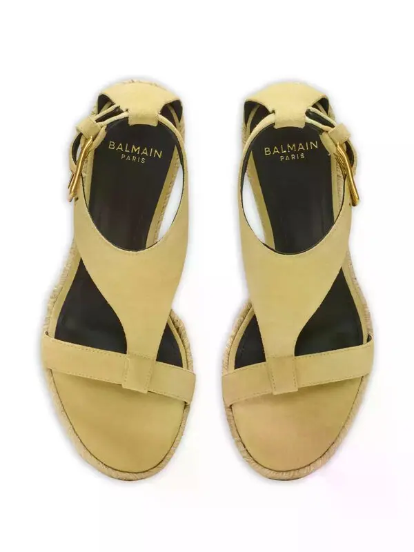 Balmain Anthem Wedge Espadrilles - Neutrals