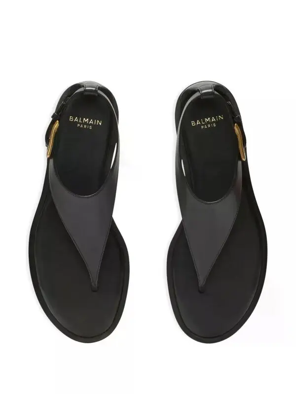 Balmain Anthem Toe-post Sandals - Black