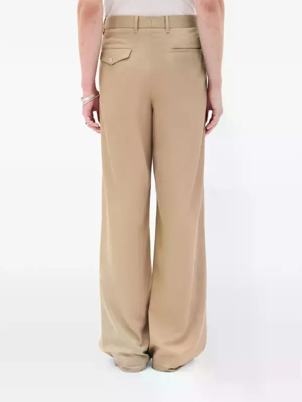 ANN DEMEULEMEESTER Pleated Wide-leg Trousers - Neutrals