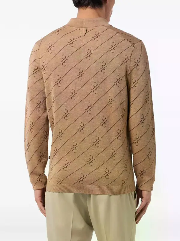 BILLIONAIRE Long-sleeve Buttoned Polo Shirt - Neutrals