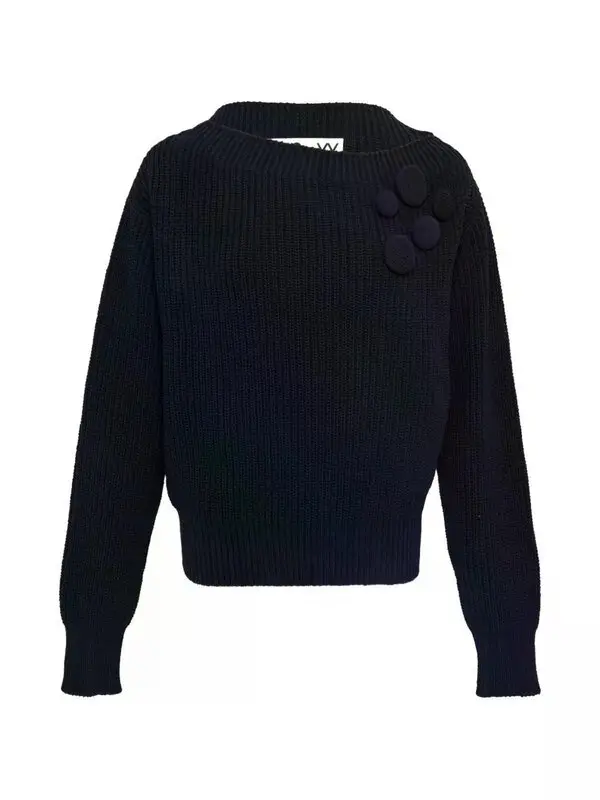 OPEN YY Badge Appliqué Knit Pullover