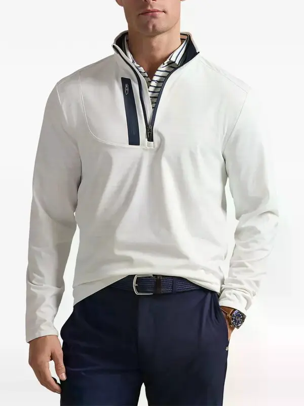 Rlx Ralph Lauren Half-zip Mock-neck Sweater - White