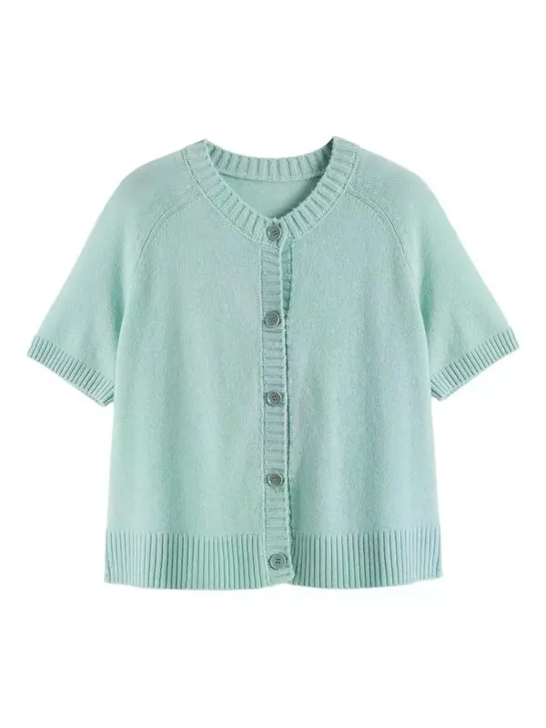 Chinti & Parker Button-up Short-sleeve Cardigan - Blue