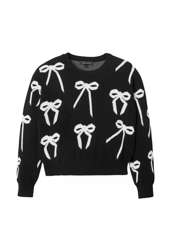 Marc Jacobs Bow-detail Round-neck Sweater - Black