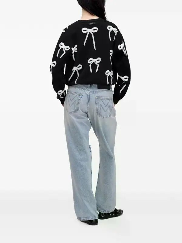 Marc Jacobs Bow-detail Round-neck Sweater - Black