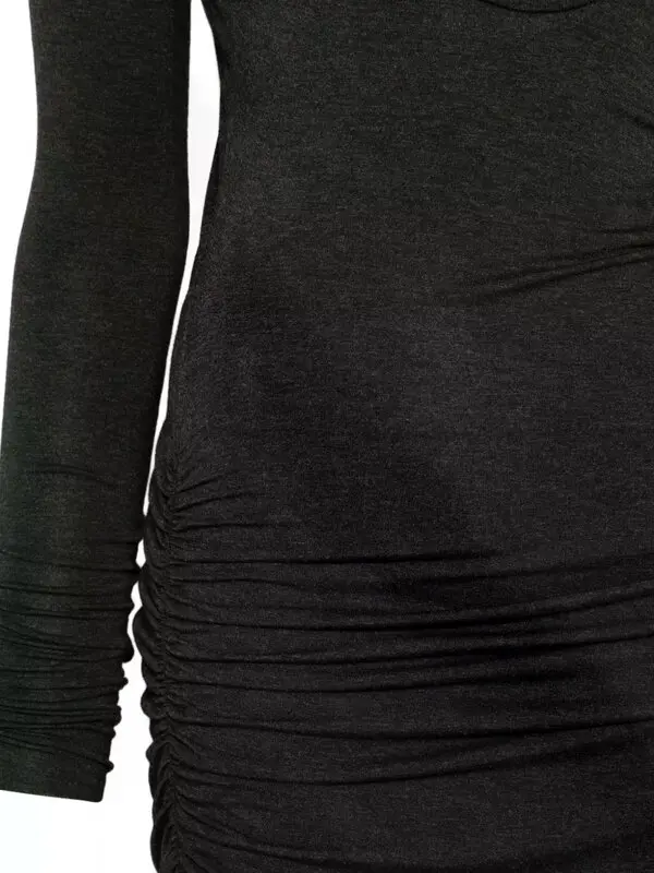 Blumarine Turtleneck Draped Dress - Grey