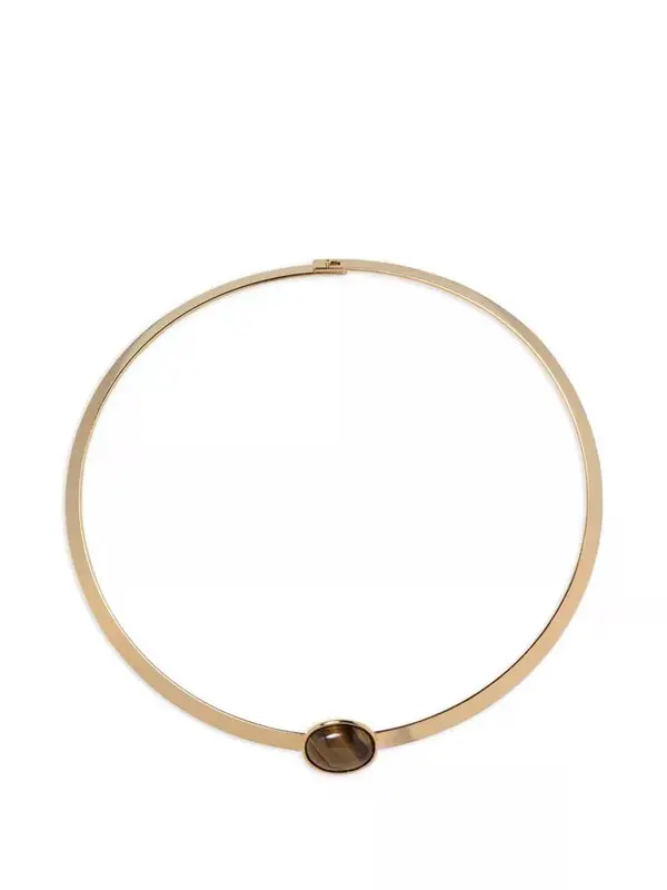 JENNIFER BEHR Elaine Tigers Eye Collar Necklace - Gold
