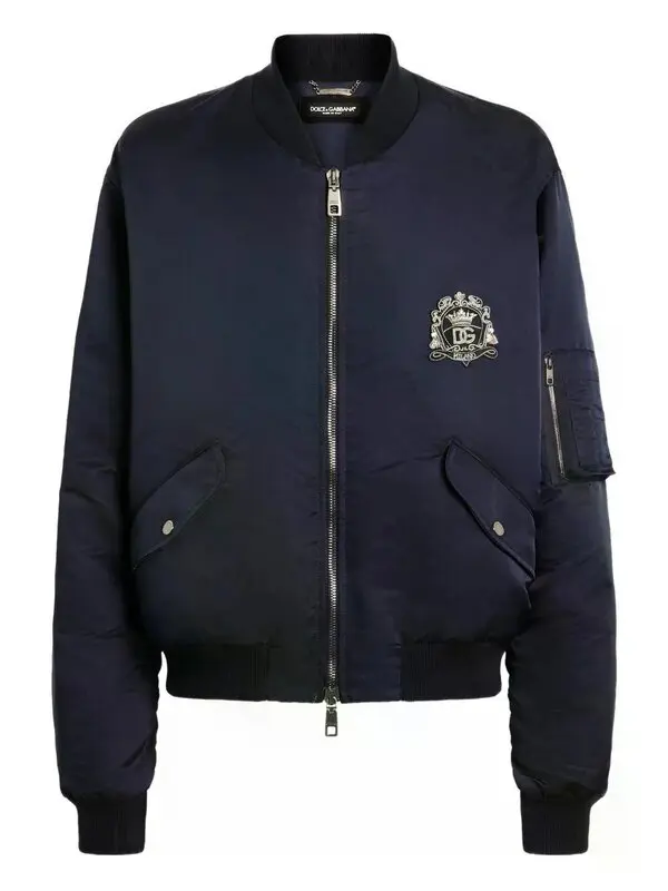 Dolce & Gabbana Hooded Embroidered Bomber Jacket