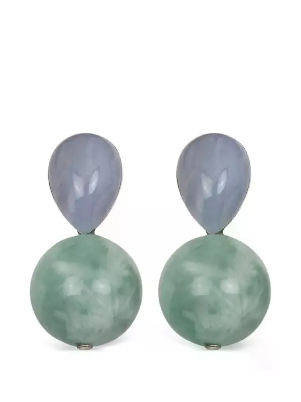 JENNIFER BEHR Allison Jade Stone Drop Earrings - Green