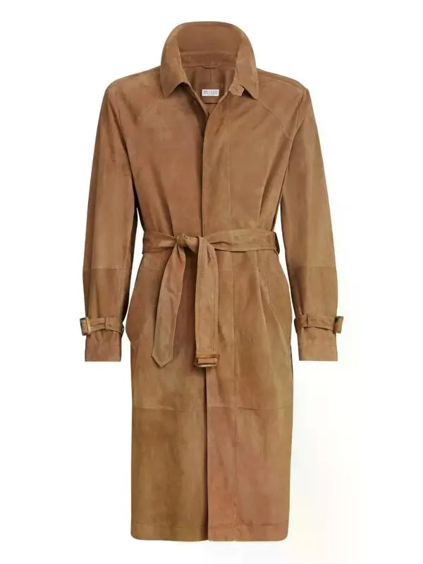 Brunello Cucinelli Suede Belted Coat