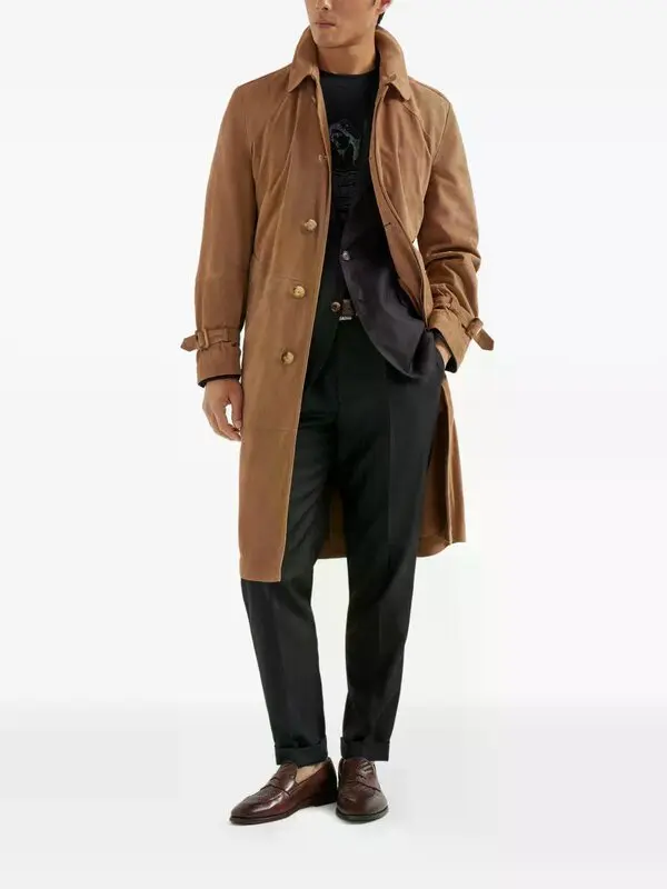 Brunello Cucinelli Suede Belted Coat