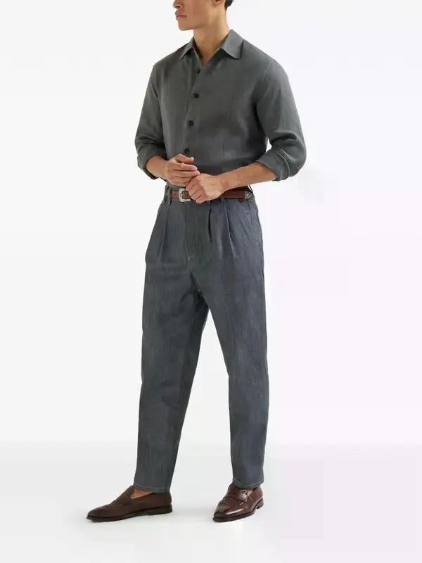 Brunello Cucinelli Pleated Five-pocket Trousers - Grey