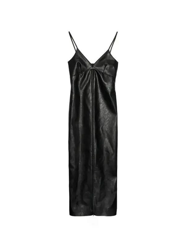 MSGM V-neck Leather Dress