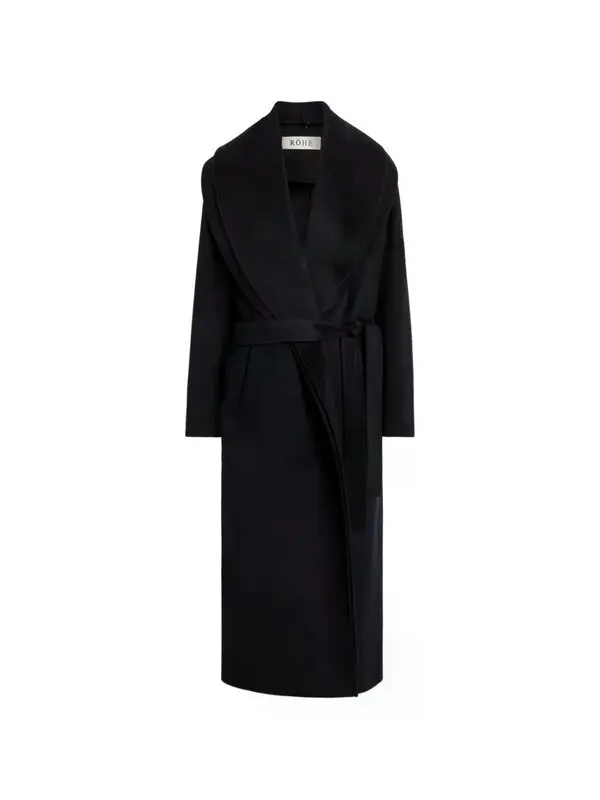 RÓHE Shawl-collar Belted Coat - Blue