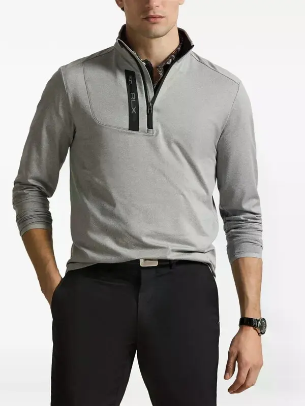 Rlx Ralph Lauren Quarter-zip Mock-neck Sweatshirt - Grey